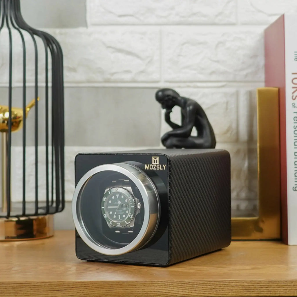 Single Watch Winder Carbon Fiber Leather High quality | MOZSLY